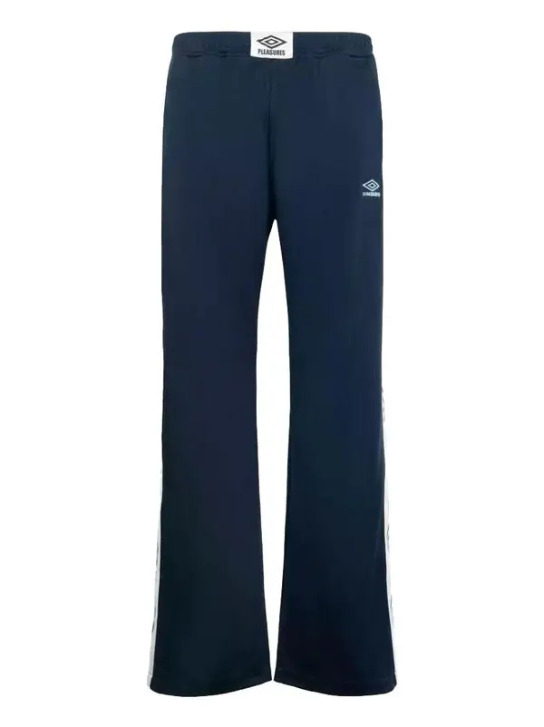 PLEASURES Logo-tape Bootcut Track Pants - Blue