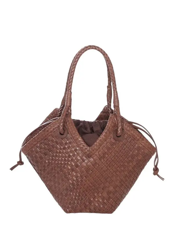 IBELIV Small Trinity Woven-leather Tote Bag - Choco
