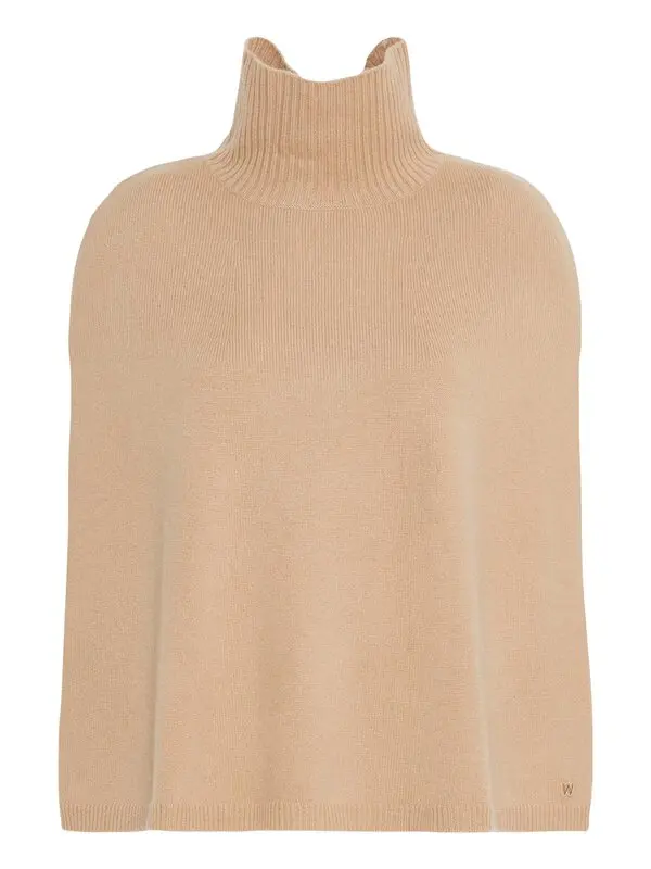 Max Mara Cashmere Knitted Funnel-neck Cape - Beige