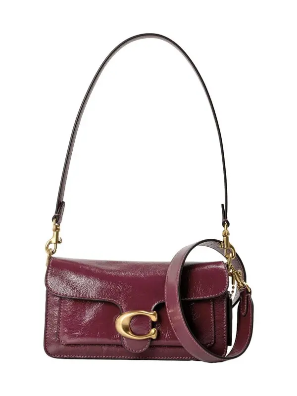 COACH Glossy Leather Shoulder Bag - Red