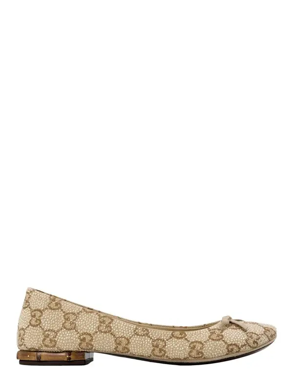 Gucci Rhinestone Jacquard Ballet Flats - Nude