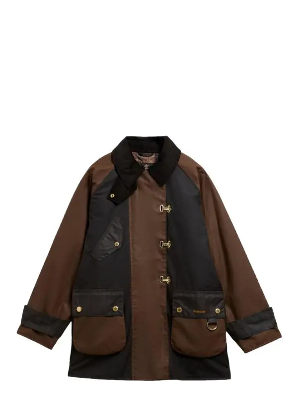 Barbour Felton Checked Waxed Jacket - Rustic/bark/muted
