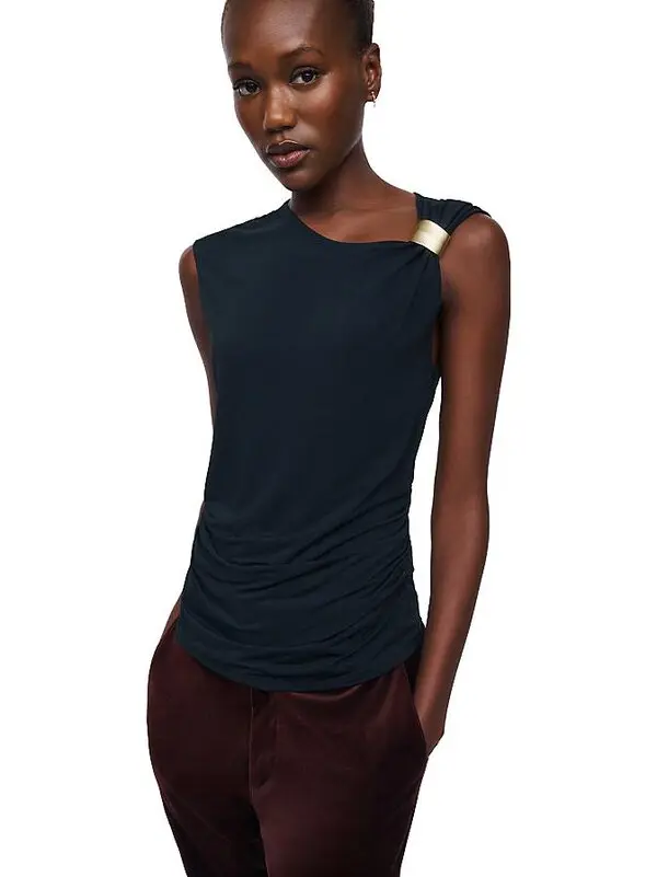 Sanctuary Revelry Asymmetrical Hardware Tank Top - Black