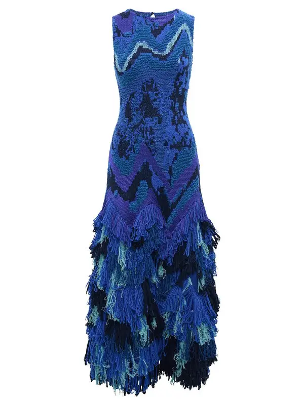 Gabriela Hearst Caspia Wool-silk Maxi Dress - Multi