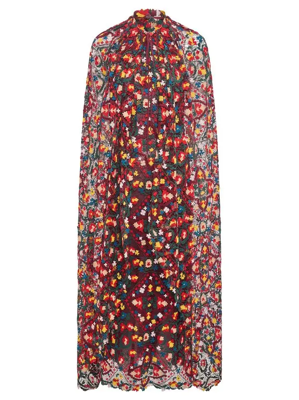 Gabriela Hearst Elisabetta Cotton Cape Maxi Dress - Multi