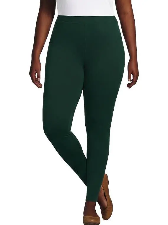 LANDS' END High Rise Serious Sweats Fleece Lined Pocket Leggings - Pine