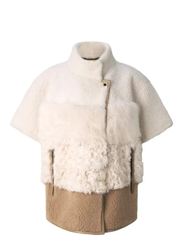 Bogner Lexy Lambskin Jacket - Cream/brown