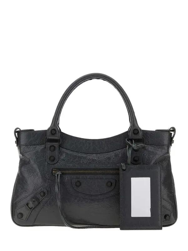 Balenciaga Dark Grey Leather Le City First Handbag - Gray