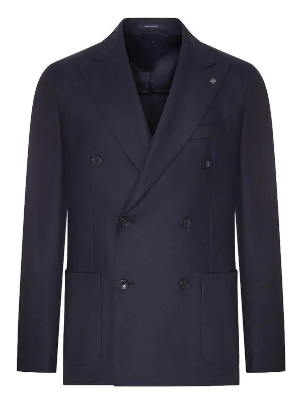 Tagliatore Double-breasted Wool And Cashmere Blend Blazer - Blue