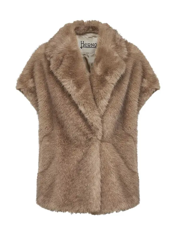 Herno Chantilly Long-hair Faux Fur Vest - Multicolor