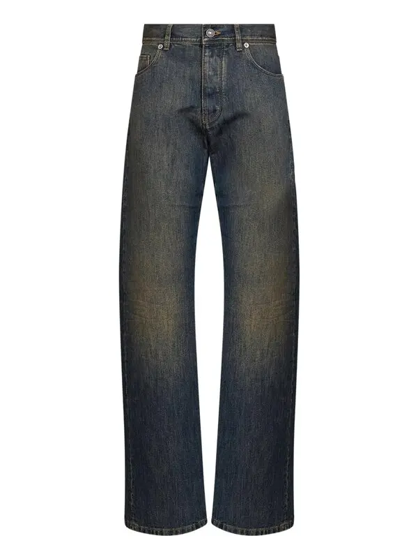 Fendi Blue Washed Denim Long Jeans - Multicolor