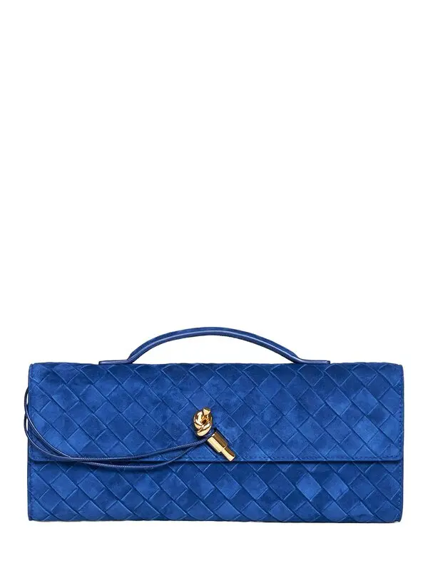 Bottega Veneta Blue Royal Andiamo Clutch Top Handle Clutch Bag - Multicolor