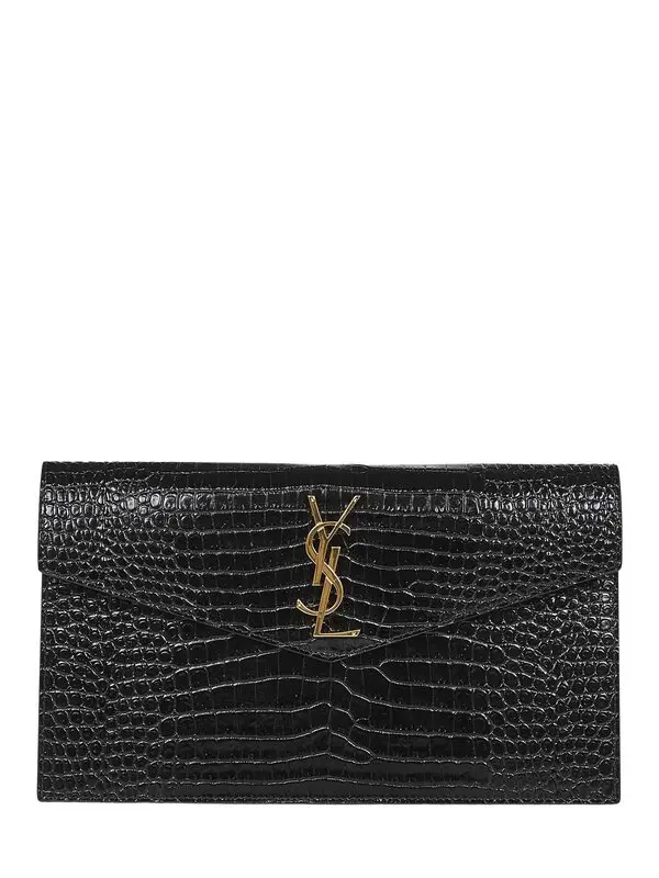 Saint Laurent Black Uptown Clutch Bag - Multicolor