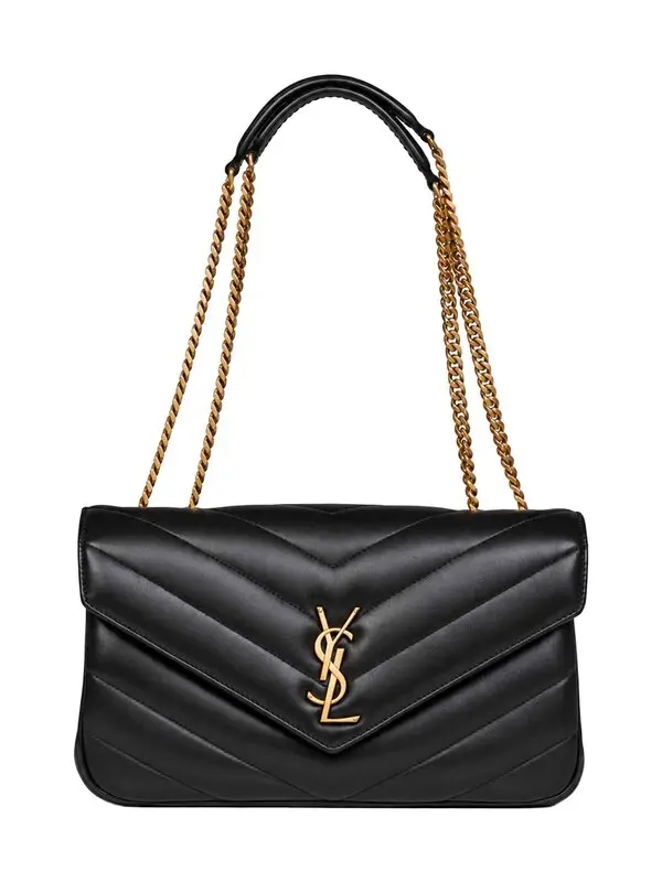 Saint Laurent Black Loulou Medium Shoulder Bag - Multicolor