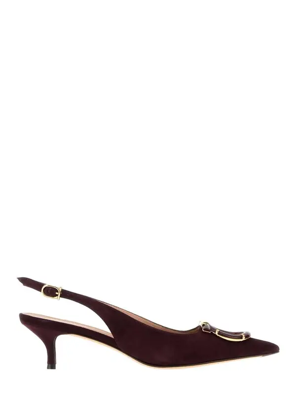 FERRAGAMO Aubergine Suede Sara 40 Pumps - Purple