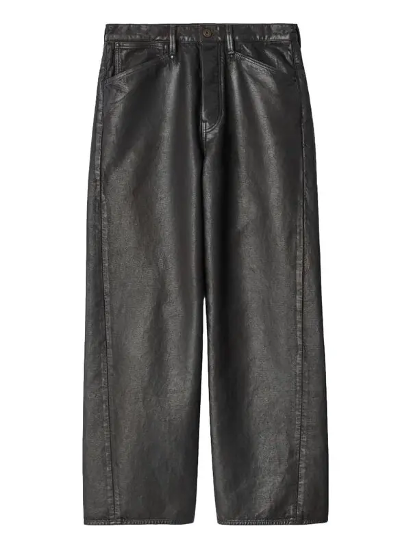 LEMAIRE Leather Straight Leg Trousers - Multicolor
