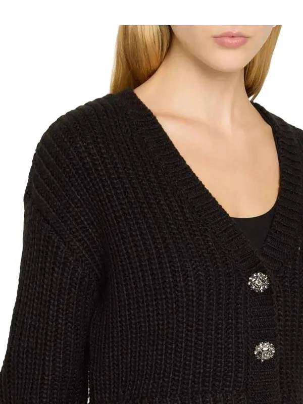 Cinq À Sept Krissi Feather-trim Cardigan - Black/smok