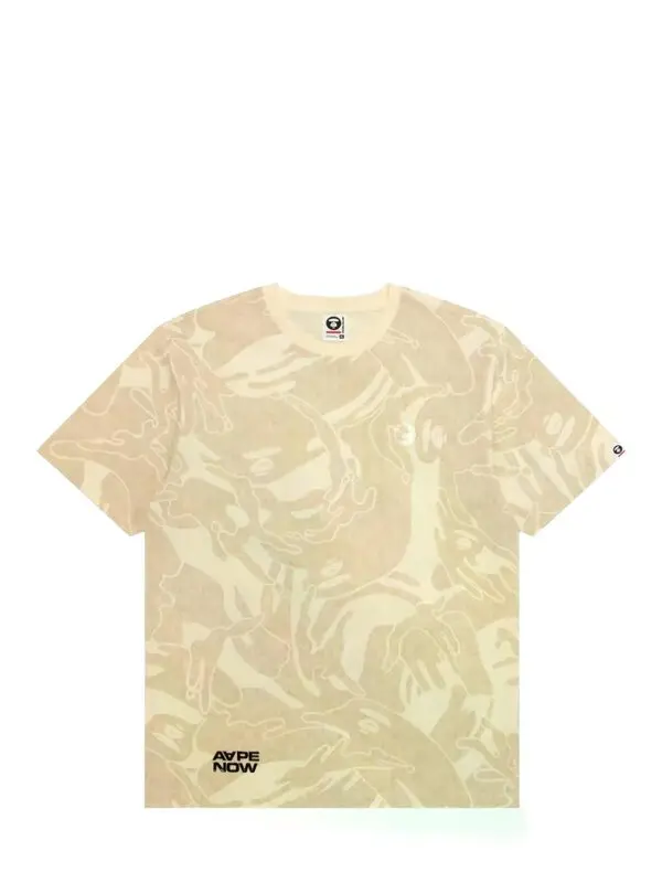 AAPE BY *A BATHING APE Camouflage-print Logo-print T-shirt - Neutrals