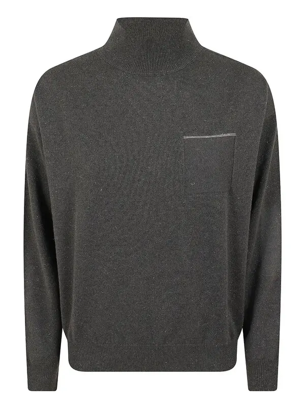 Peserico High-neck Long Sleeved Jumper - Gray
