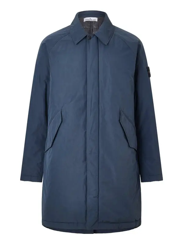 Stone Island Lightweight Trench Coat For Light Rain - Blue