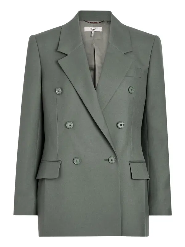 Chloé Double-breasted Suit Jacket - Gray