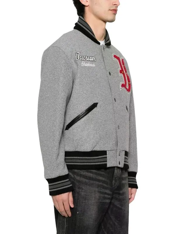 BILLIONAIRE BOYS CLUB - ICE CREAM Logo-patch Bomber Jacket - Grey