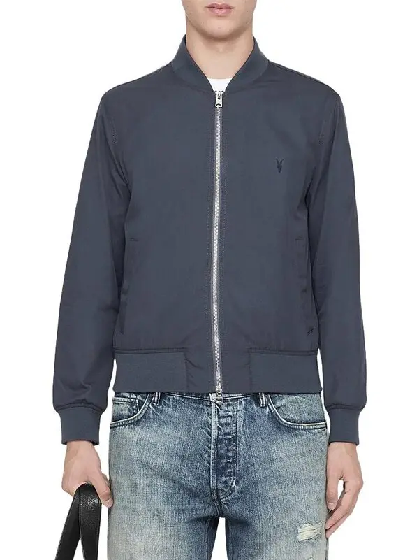 ALLSAINTS Abbot Cotton Blend Bomber Jacket - Command Blue