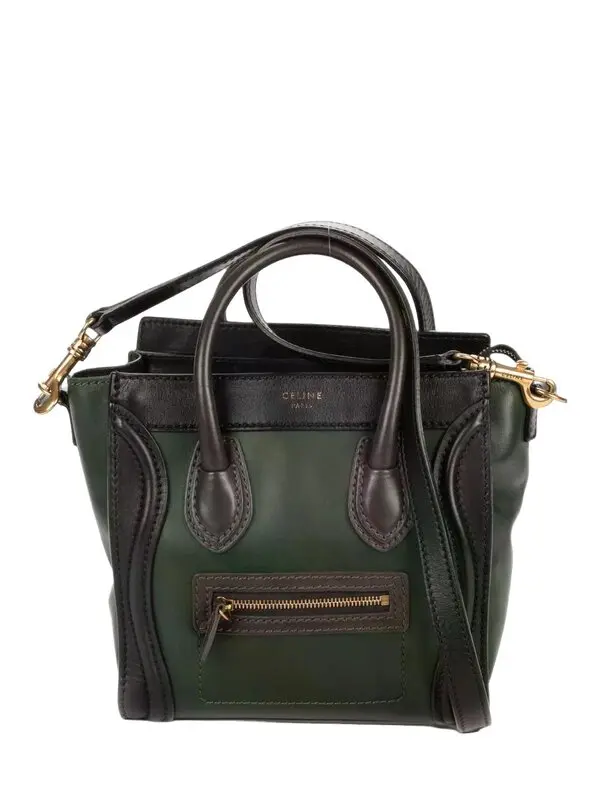 Celine Nano Luggage Leather Tote Bag - Black