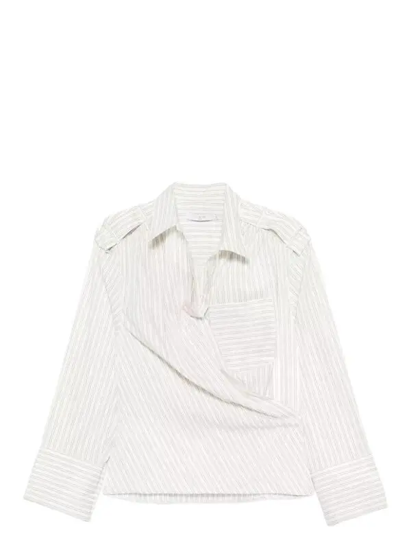 IRO PARIS Striped Wrap Shirt - Neutrals