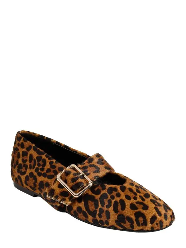 Yosi Samra Danvers Leather Mary Jane Flat - Leopard