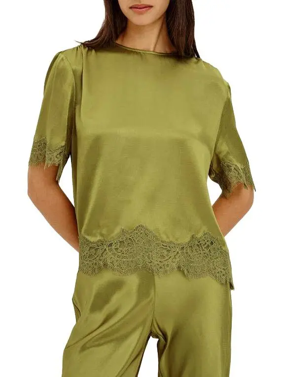 Rails Sonora Lace Trim Top - Celery