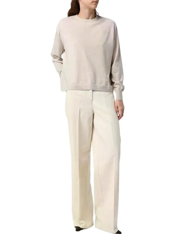 Agnona Crew-neck Long-sleeve Sweater - Neutrals