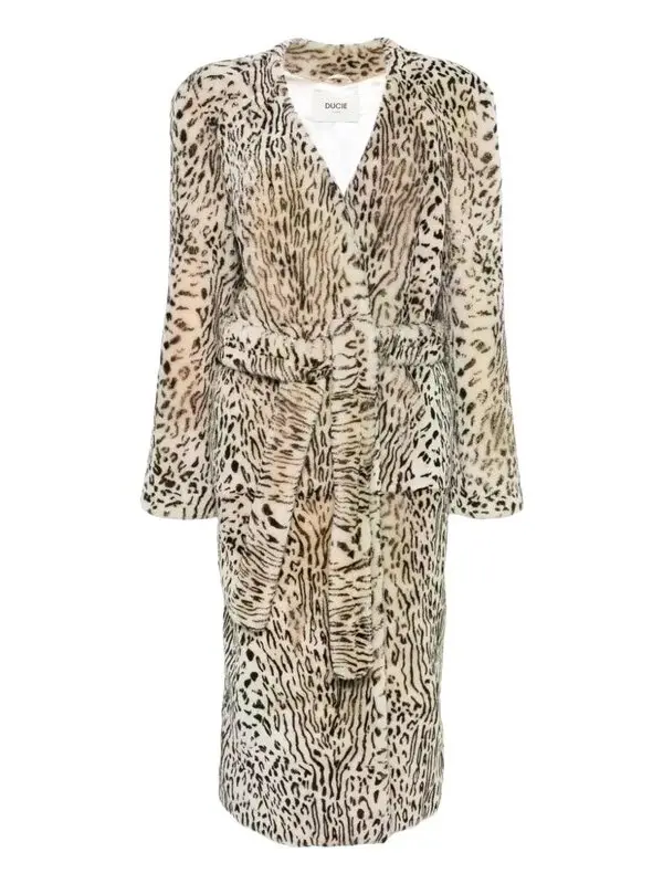 DUCIE Olivia Shearling Coat - Neutrals