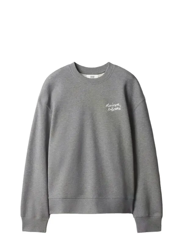 Maison Kitsuné Handwriting-embroidered Sweatshirt - Grey