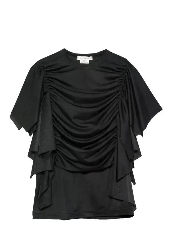 Comme Des Garçons Ruched Ruffled Blouse - Black