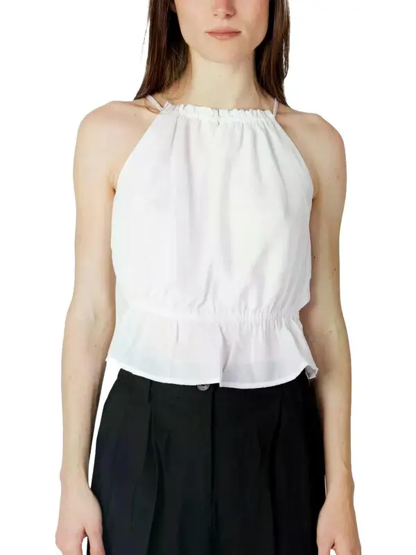 Pepe Jeans Ruffled Halter-neck Top - White