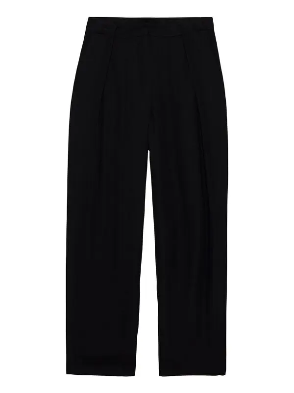 Simkhai Reid Silk Georgette Draped Pants - Black
