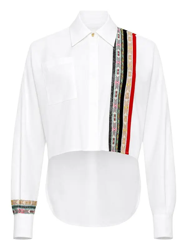 Hellessy Ted Grosgrain Poplin High-low Shirt - White