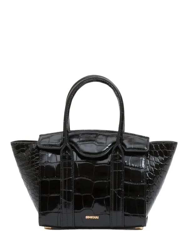 Simkhai Nicola Croc-embossed Leather Mini Tote Bag - Black