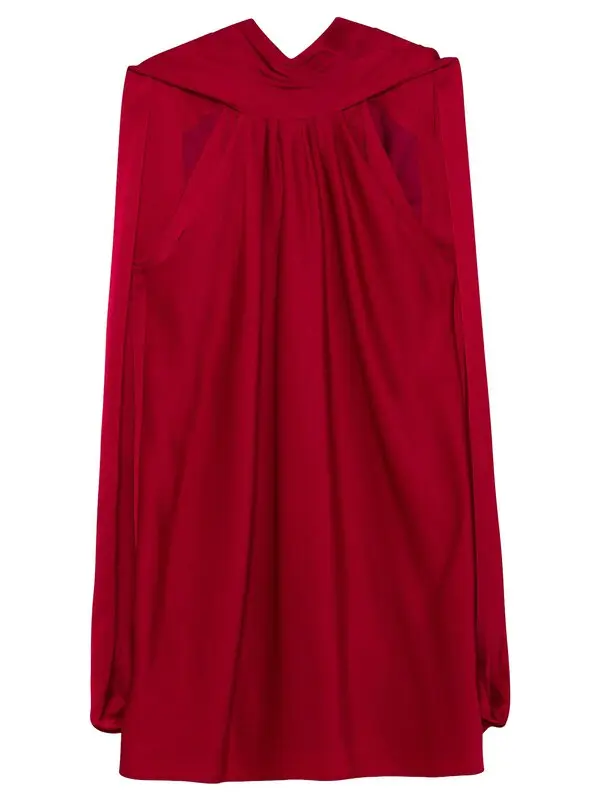 Simkhai Toni Satin Cape Mini Dress - Red