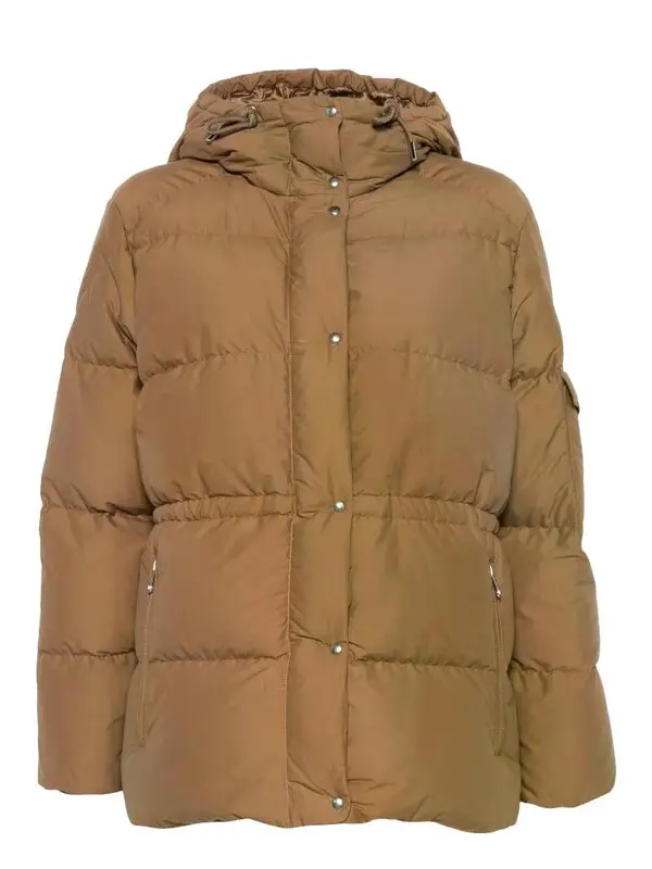 Moncler Himalaya Hooded Short Down Jacket - Brown