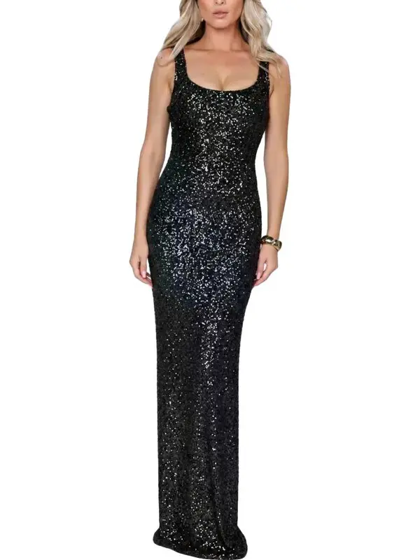 ROSERRY Kendall Sequin-embellished Jersey Maxi Dress - Black