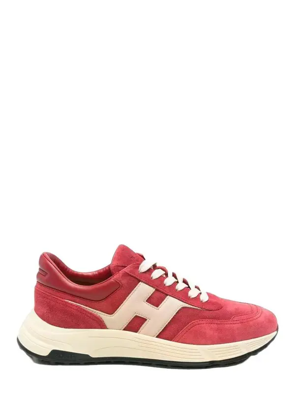 Hogan Hyperlight Logo-patch Panelled Sneakers - Red