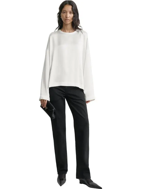 TOTEME Boxy Satin Top - White