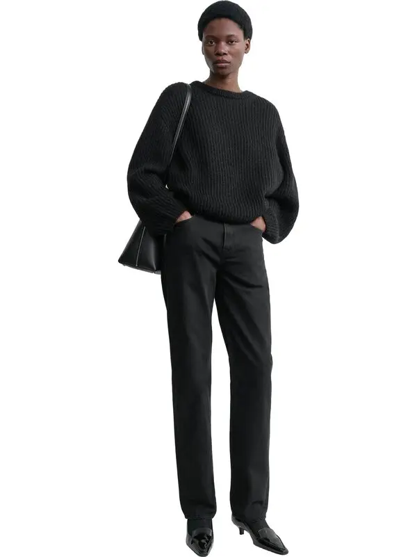 TOTEME Mohair Blend Rib Knit - Black
