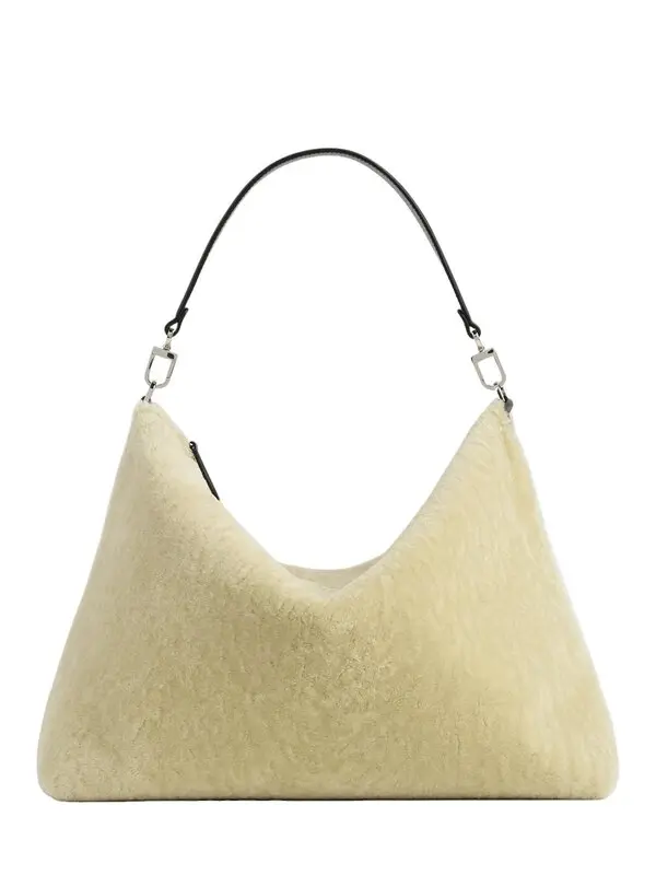 TOTEME Medium Bevel Shearling Bag - Beige