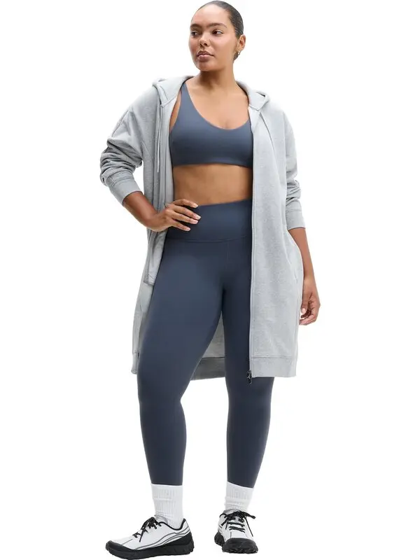 Athleta Forever Fleece Long Full Zip - Grey