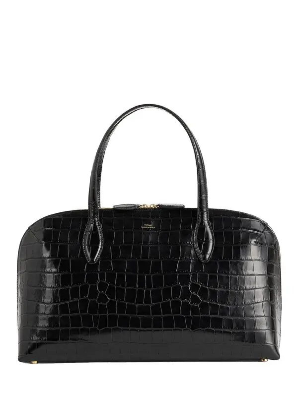 TOTEME Medium Croco-embossed Day Tote - Black