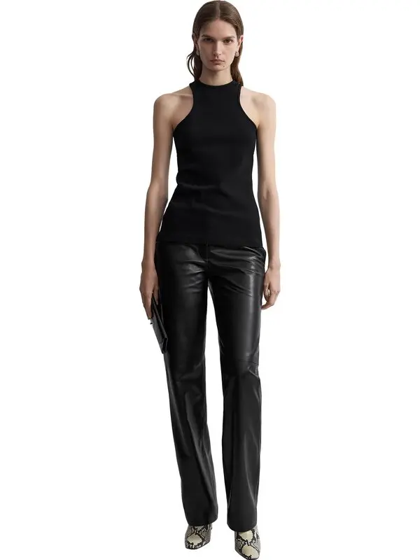 TOTEME Deep Curve Stretch Wool Tank - Black