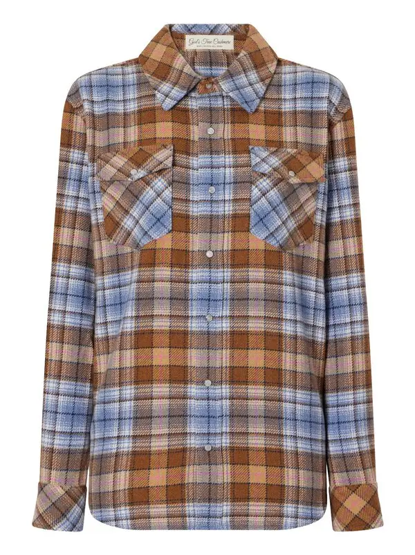 GOD'S TRUE CASHMERE Nomad Checked Cashmere Shirt - Multi